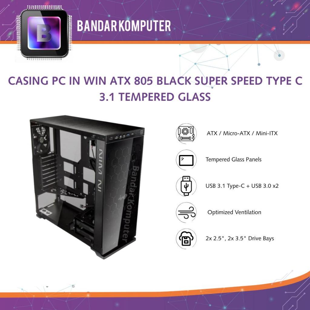 Jual casing Inwin 805 Gaming PC Case Tempered Glass Mid Tower | Shopee ...