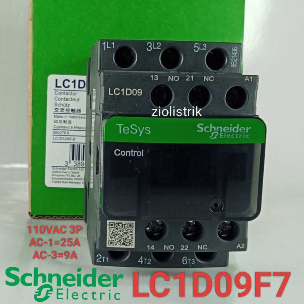 Jual kontaktor Contactor LC1D09F7 / LC1D-09F7 220v 3p Kontaktor LC1D09 ...