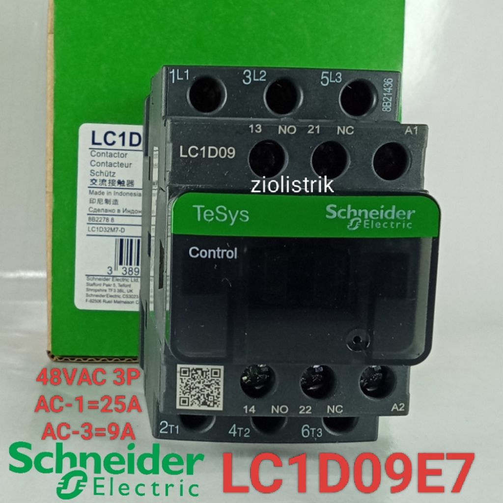 Jual Contactor Schneider LC1D09E7 / LC1D-09E7 48v 3p Kontaktor LC1D09 ...
