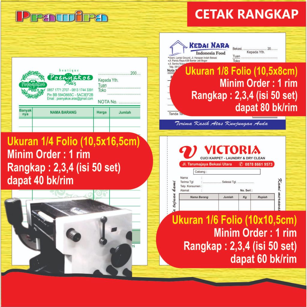 Jual Cetak Custom Nota / Kwitansi / Invoice / Faktur / Surat Jalan ...