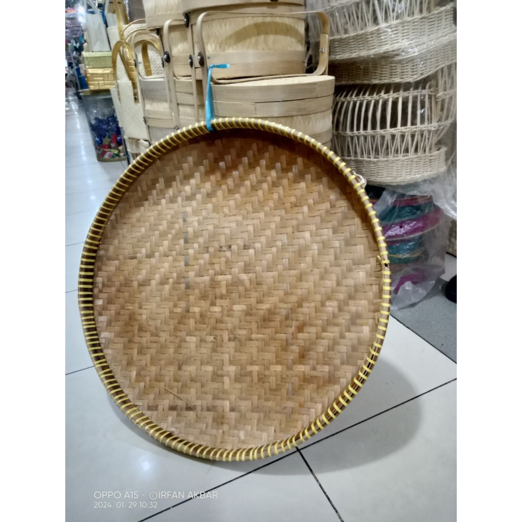 Jual TAMPAH BAMBU ANYAMAN BERBENTUK BULAT, TAMPAH TRADISIONAL, TAMPAH ...