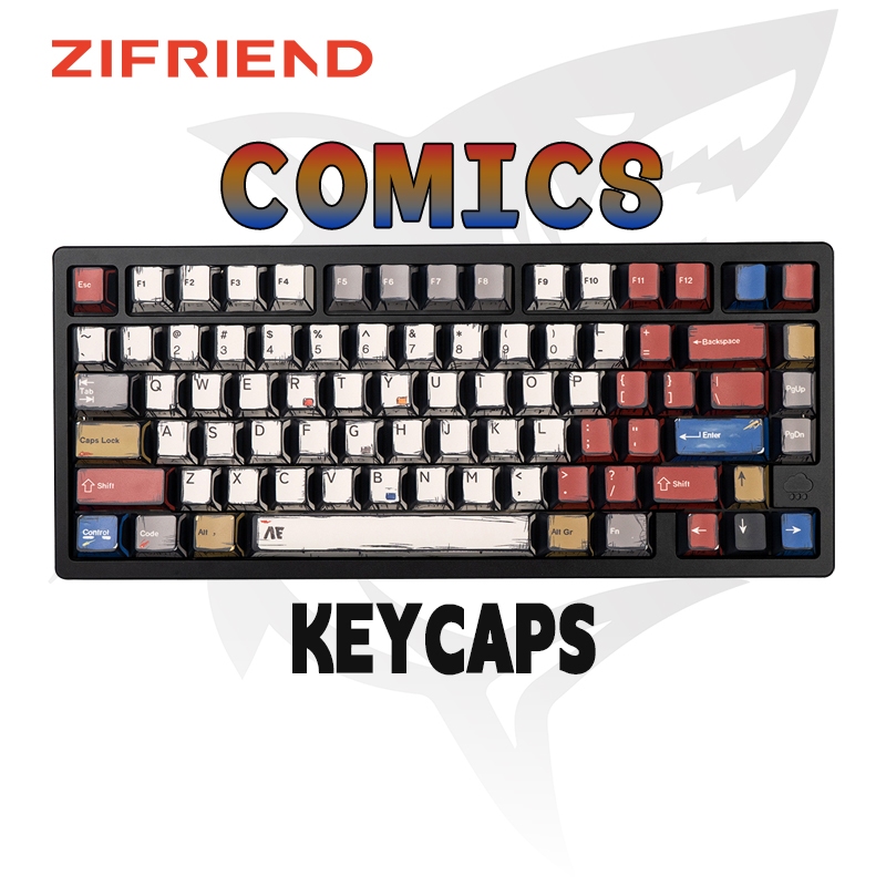 Jual ZIFRIEND Comics Keycaps 141 Keys Dye Sublimation Cherry Profile ...
