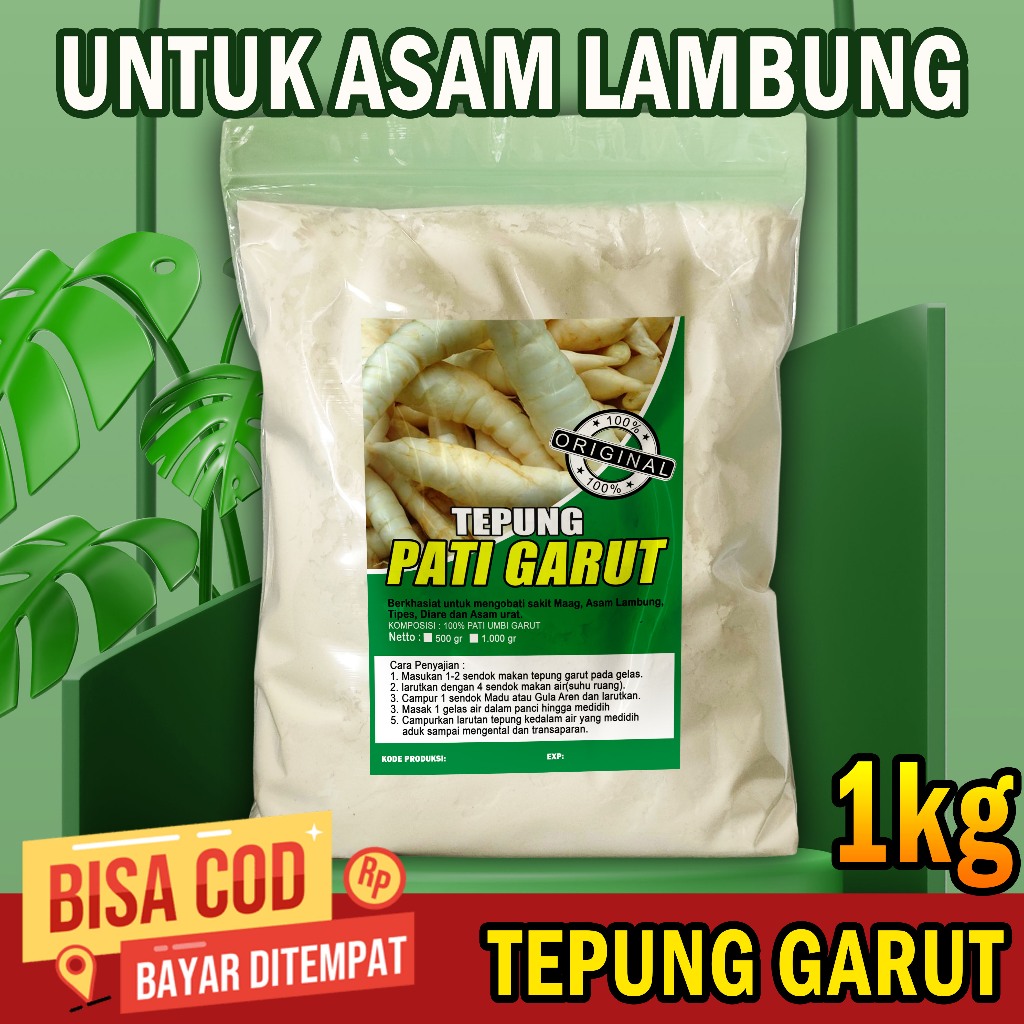 Jual TEPUNG PATI GARUT UNTUK ASAM LAMBUNG / TEPUNG GARUT/ PATI GARUT ...