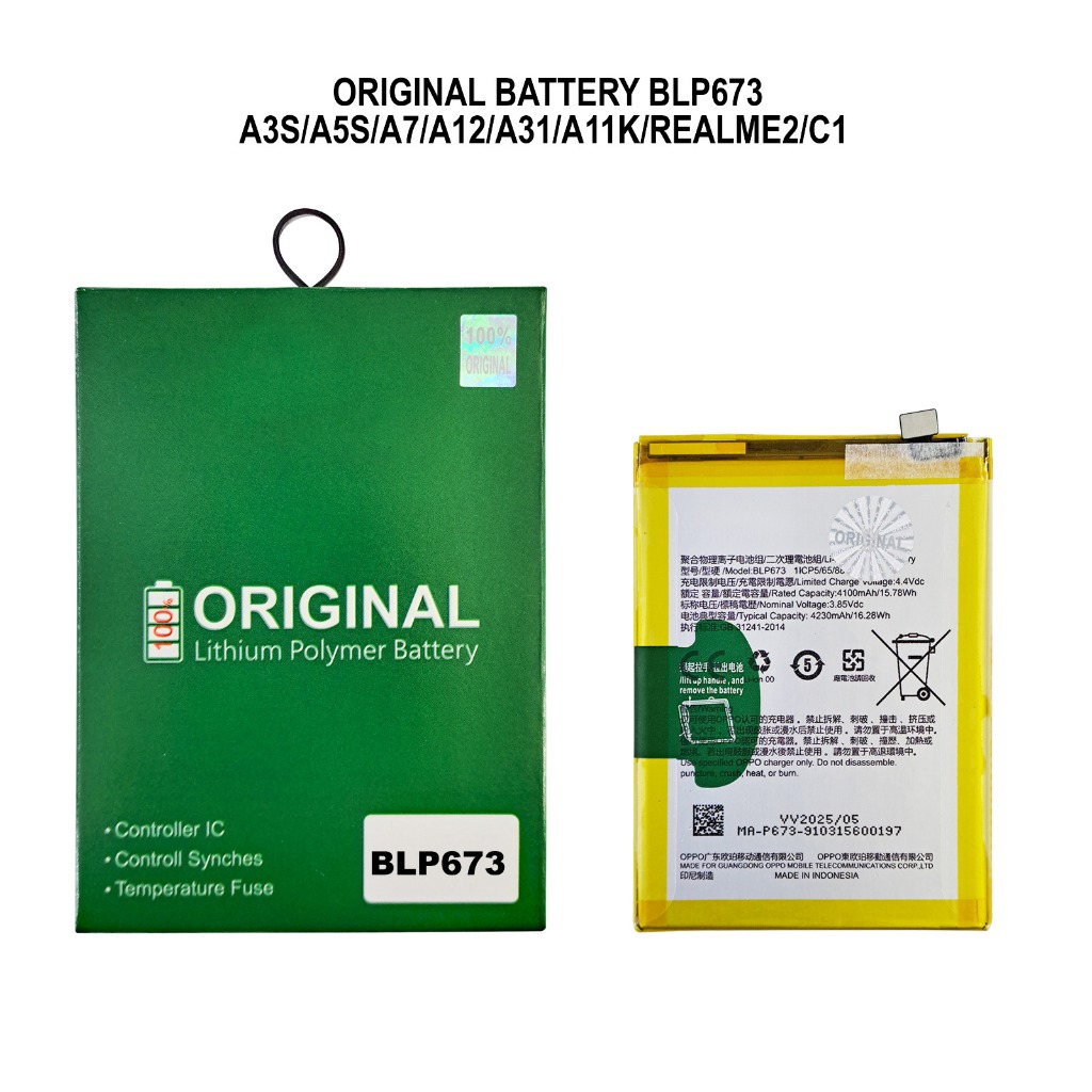 Jual BATERAI OPPO A3S/A5S/A7/A12/A31/A11K/REALME2/C1 BLP673 ORIGINAL ...