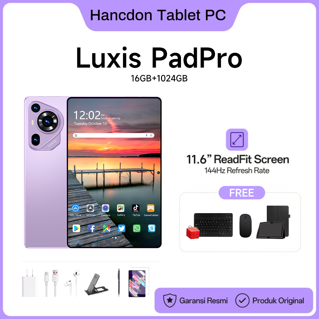 Jual Luxis Tablet PC Tablet Android PadPro (16GB+1024GB)11.6inch"IPS Screen Tablet Android13 ...