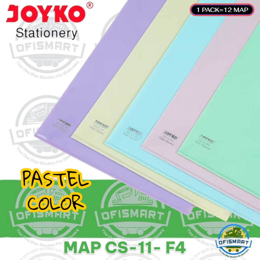 Jual Joyko Map L Plastik Bening Clear Sleeves Pastel Color CS-11-F4 ...