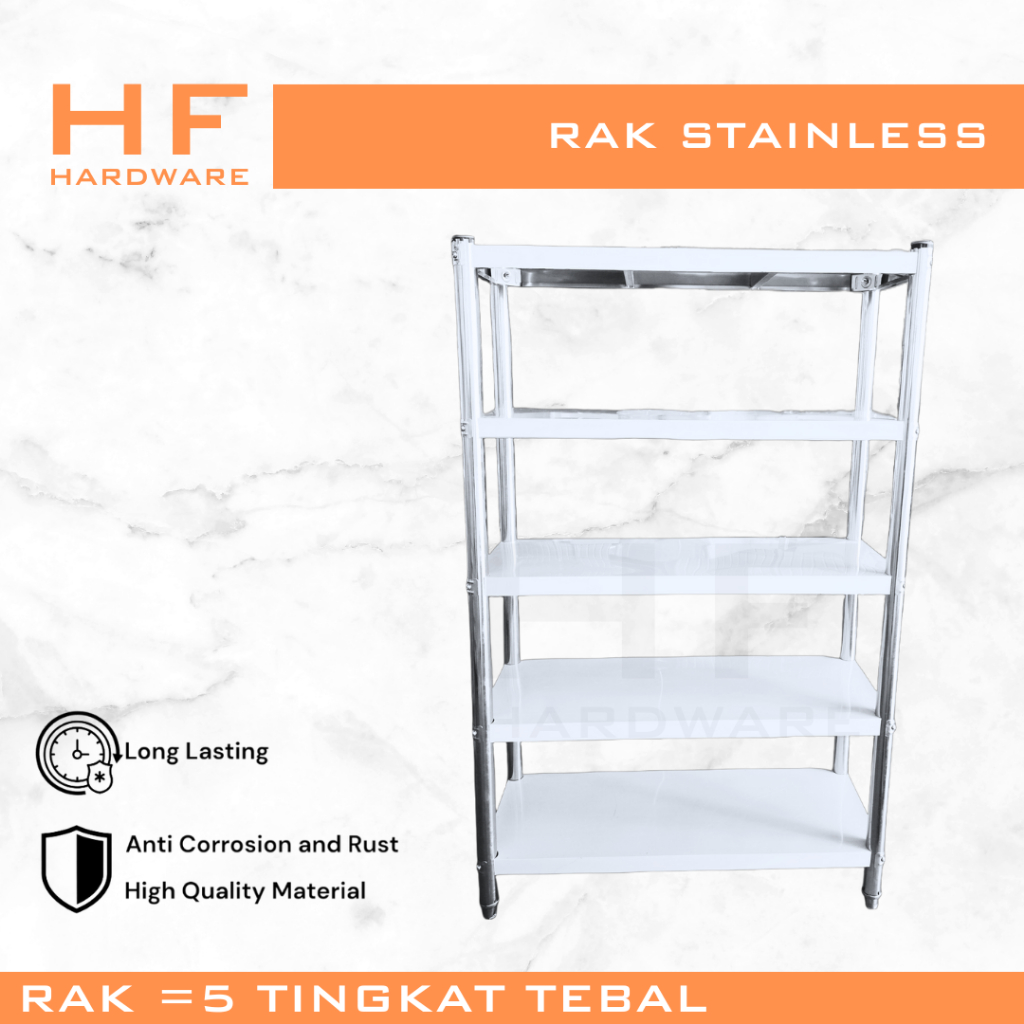 Jual HF HARDWARE Rak Heavy Duty 5 Susun Layer Stainless Steel SUS304 ...