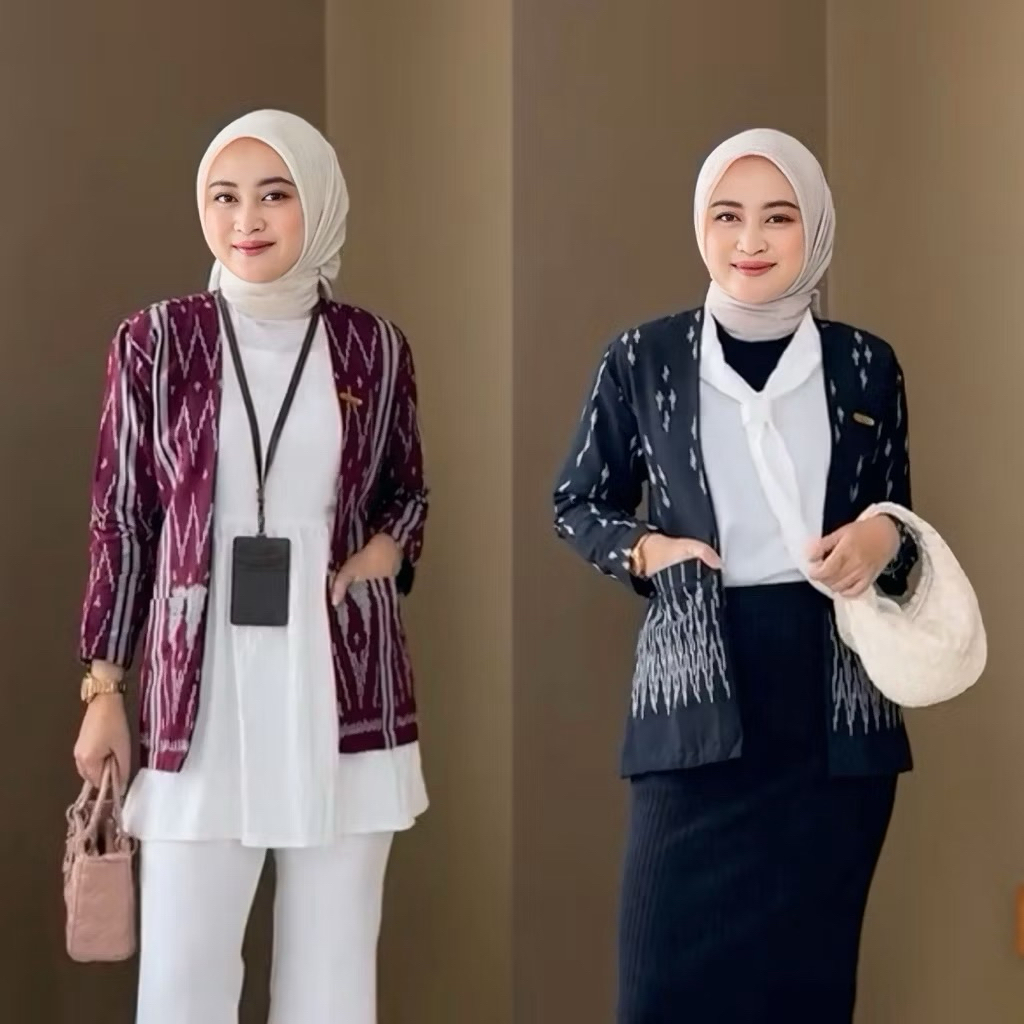 Jual BLAZER DIAJENG TENUN - BLAZER TENUN PREMIUM | Shopee Indonesia