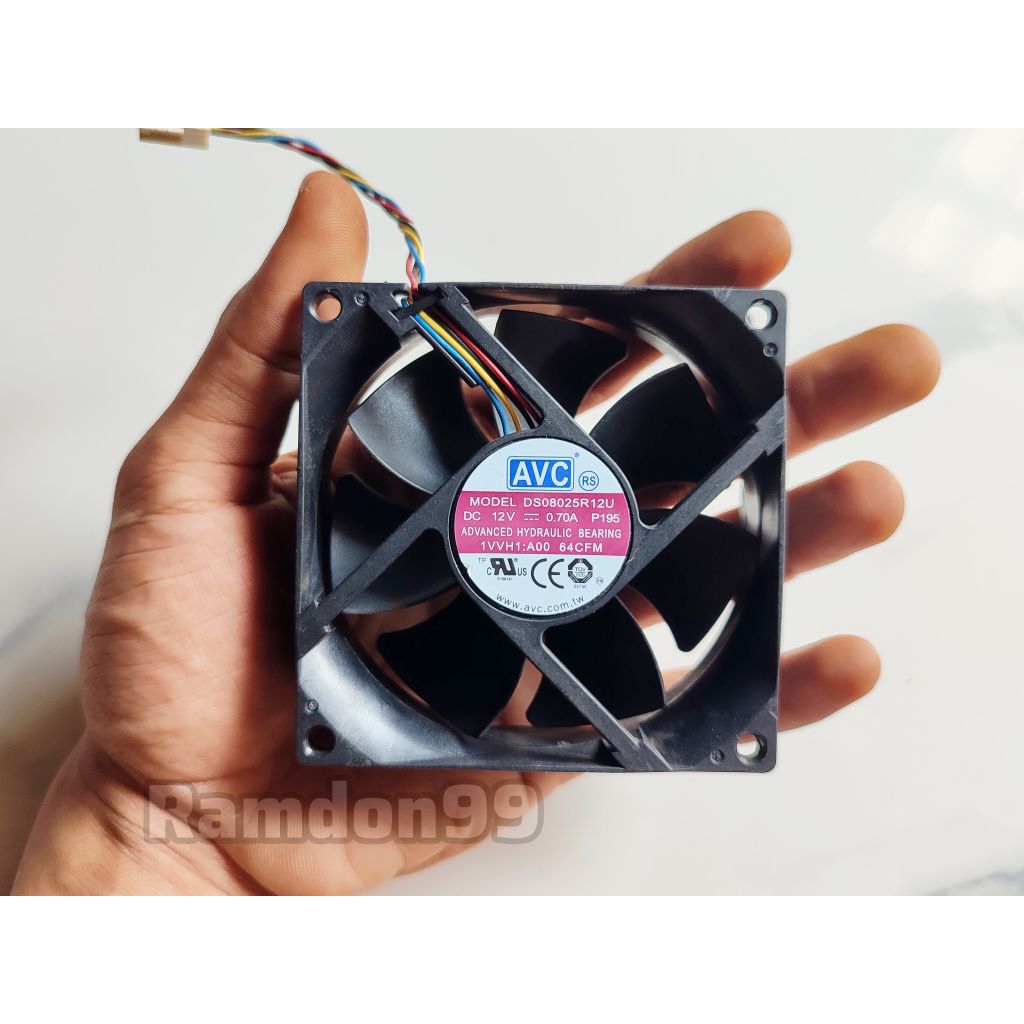 Jual Kipas DC 12V 0.70A 8x8cm High Speed Turbo Ori AVC Taiwan 4 Pin ...