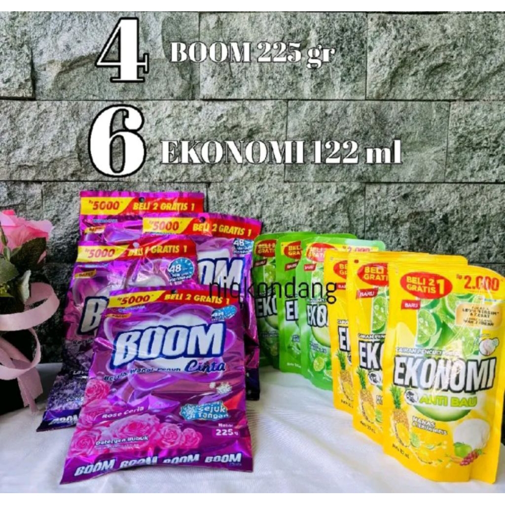 Jual 4 pcs Deterjen Boom/Sayang + 6 pcs Ekonomi sabun cuci piring 122ml ...