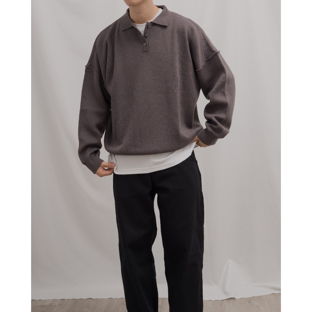 Jual UNTCKD - Knit Long Sleeve Polo (Polo Lengan Panjang Rajut ...