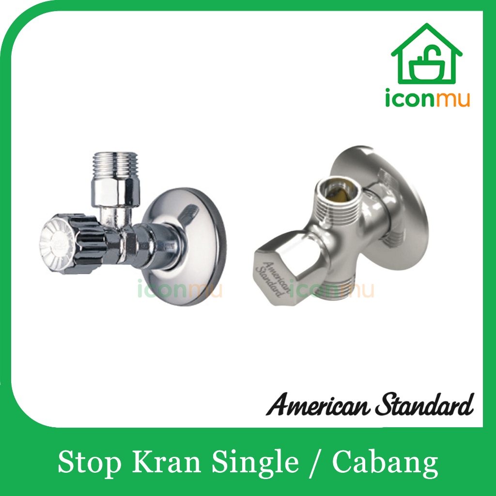Jual American Standard Stop Keran Single Double Cabang T-90 Stop Valve ...