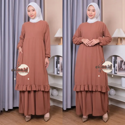 Jual Gamis Melayu Ceruty Premium Full Furing | Gamis Lebaran / Pesta ...