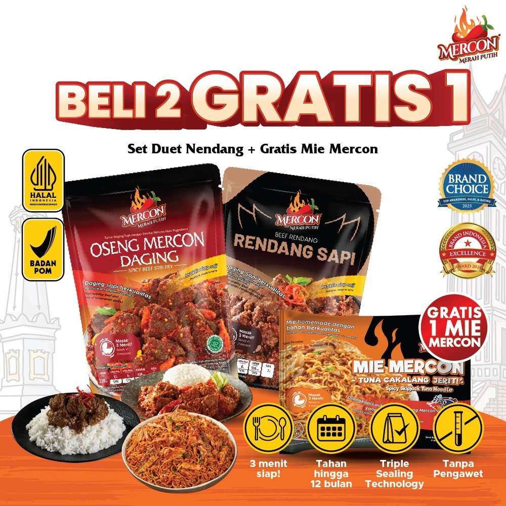 Jual [ BELI 2 GRATIS 1 - GRATIS MIE MERCON CAKALANG ] - Mercon Merah ...