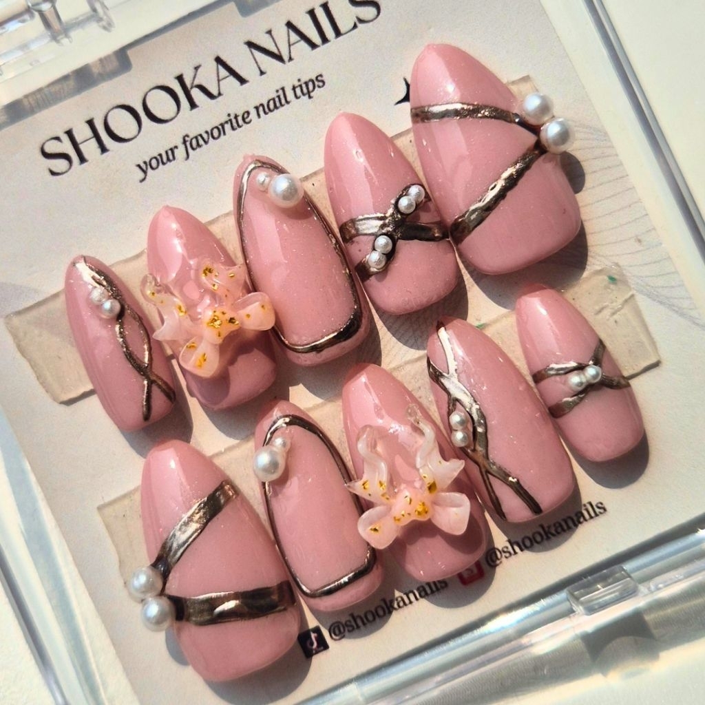 Jual Shooka Press On Nails Kuku Palsu - Wisuda Wedding Lamaran Mauve 3D ...