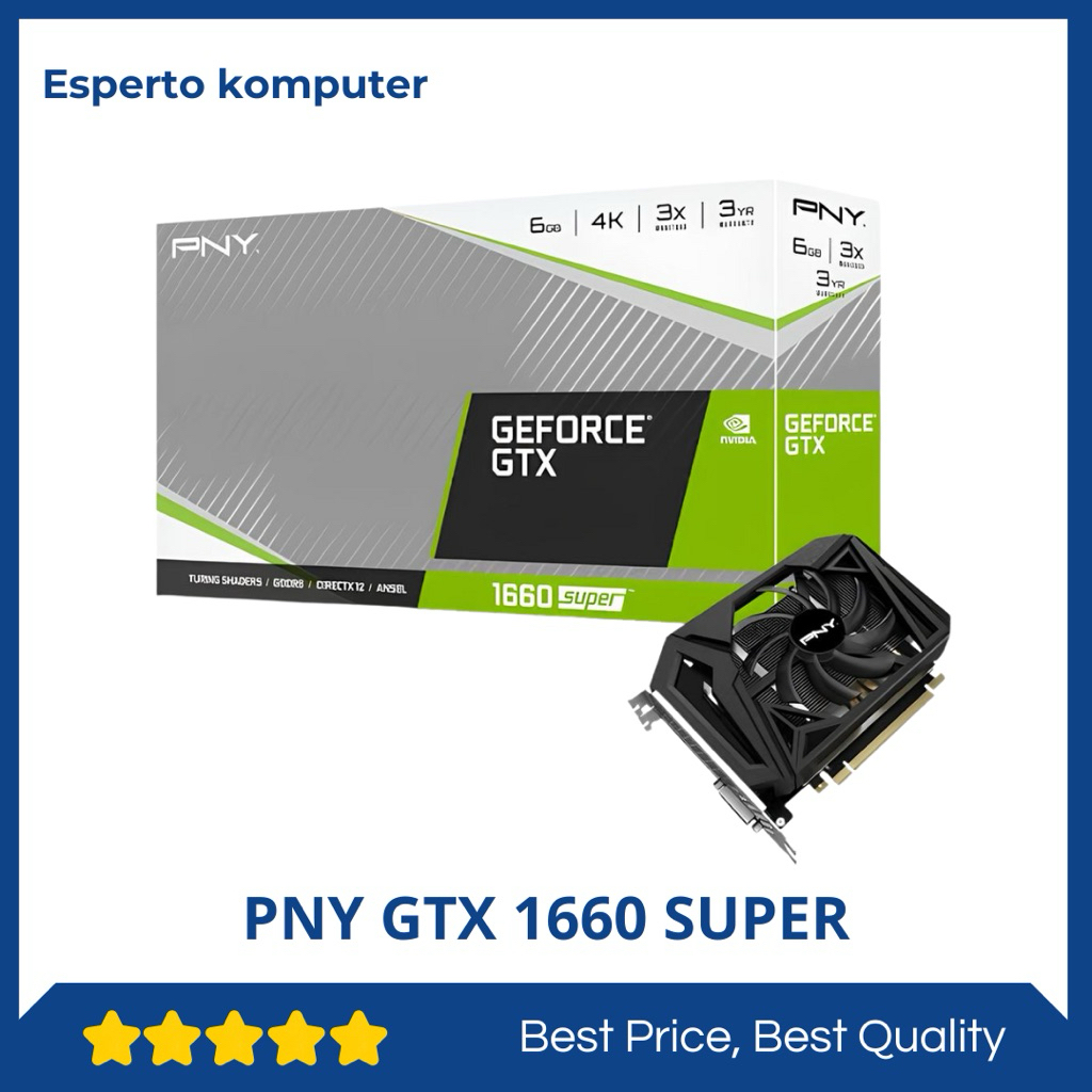 Jual VGA PNY GTX 1660 SUPER 6GB GDDR6 Low Profile Single Fan Fullset ...