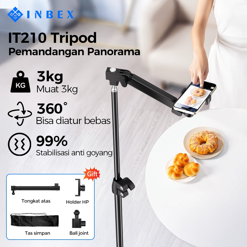 Jual INBEX 2.1M Tripod dengan Kuat Untuk Konten Kreator Fotografi ...