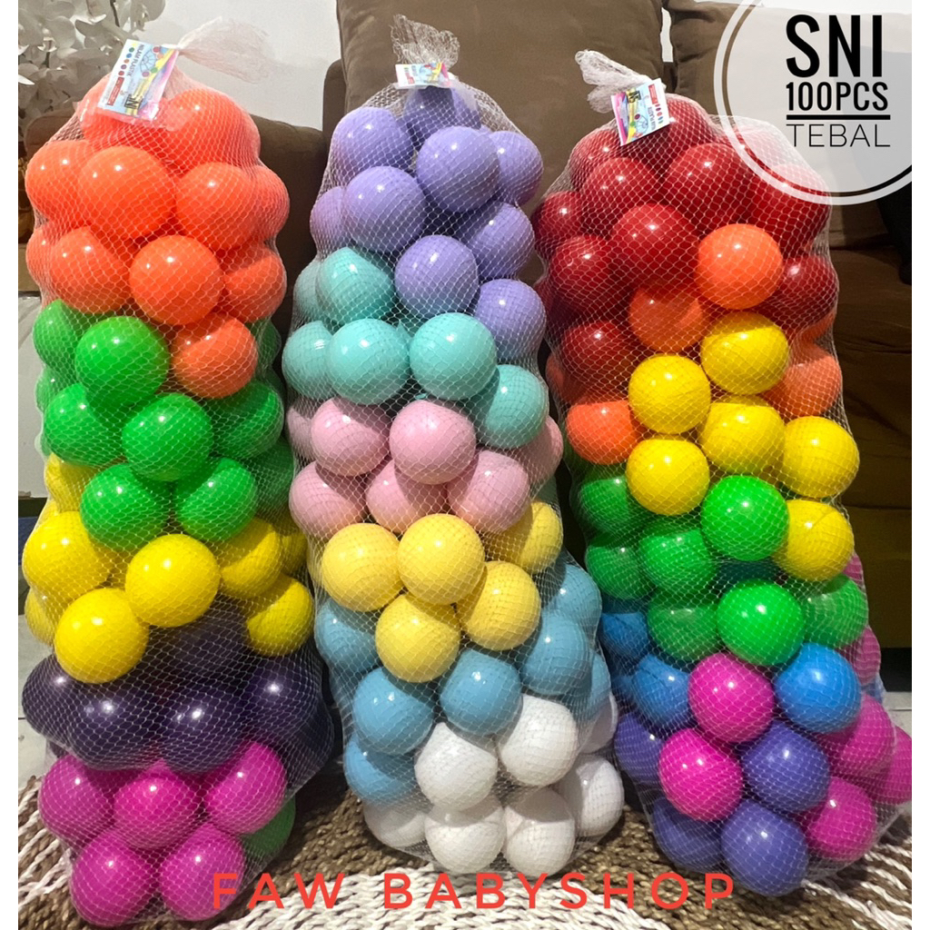 Jual Bola Mainan isi 100 pcs SNI Tebal HIGH QUALITY / Mainan Edukatif ...