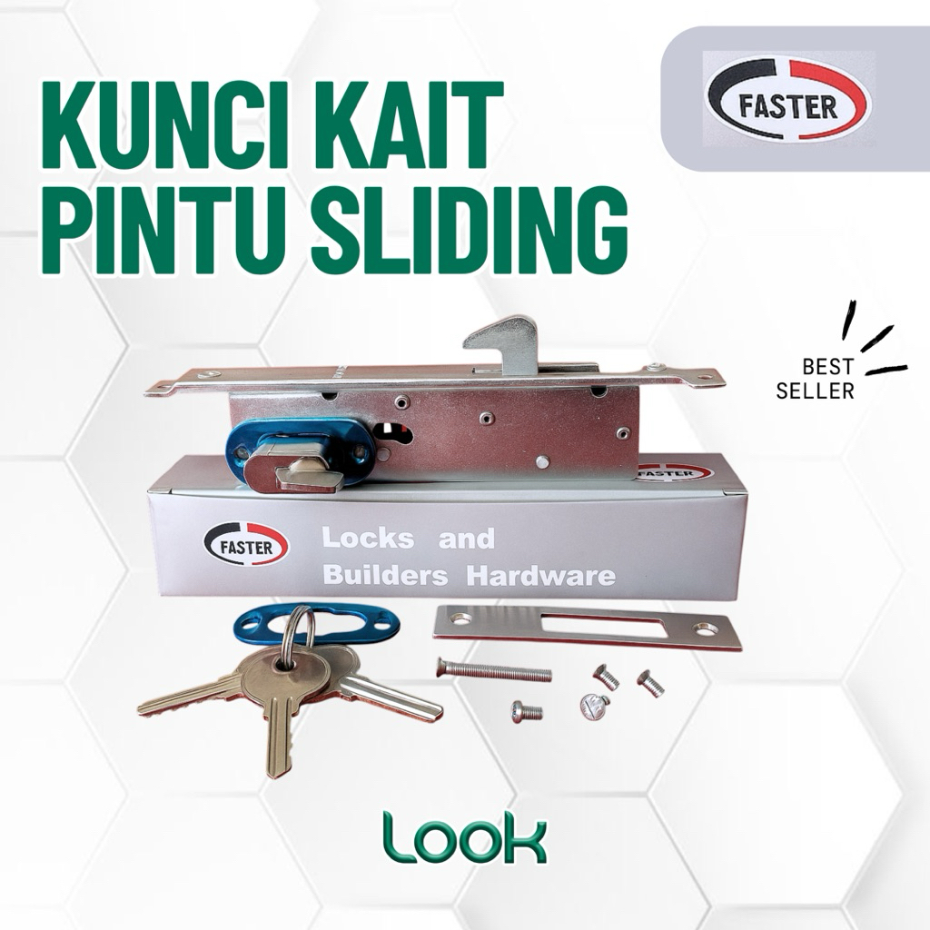 Jual Kunci Pintu Sliding Kait FASTER | Kunci Swing Door Double Cylinder ...