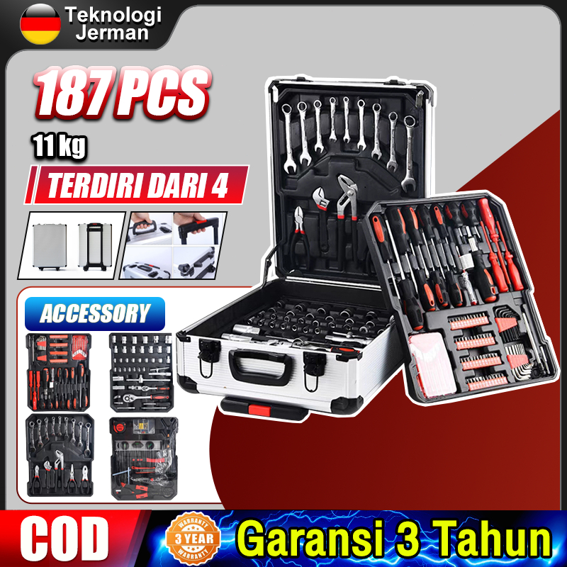 Jual Tool Kit Set 187 Pcs Tool Box Perkakas Bengkel Set Set Koper Set Perkakas Terlaris ...