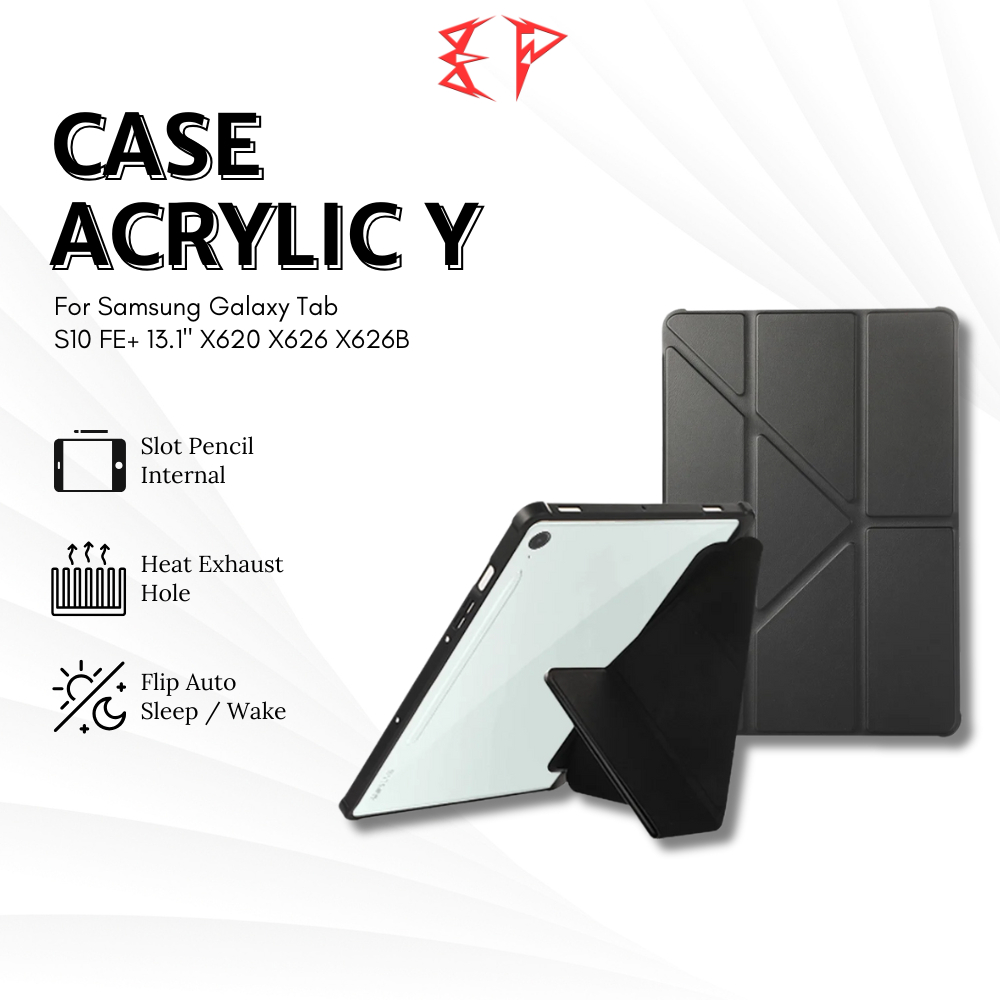 Jual Case Acrylic Fold Y For Samsung Galaxy Tab S10 FE+ Plus 13.1 inch ...