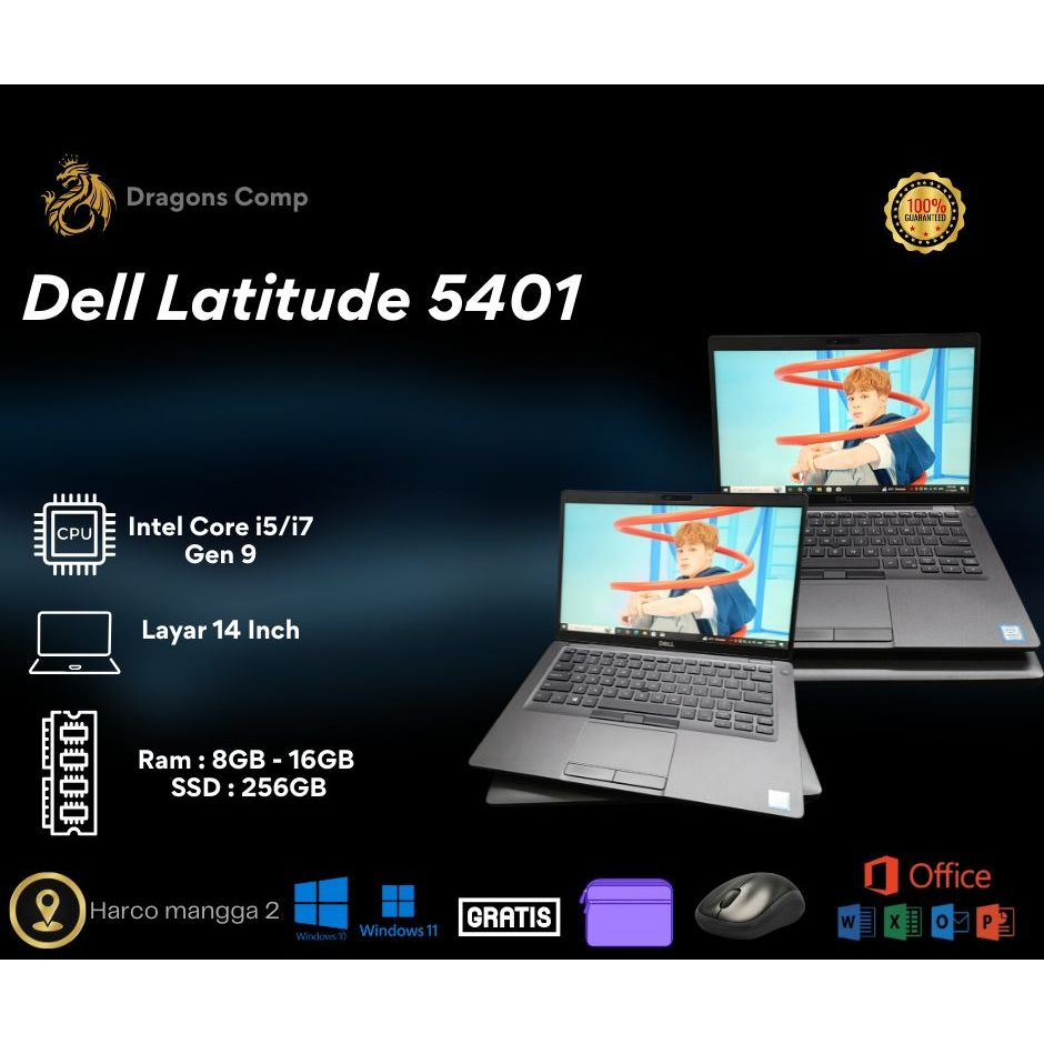 Jual Laptop Kerja / Kuliah Dell 5401 Core i5 / i7 Gen 9400H Ram 8GB SSD ...