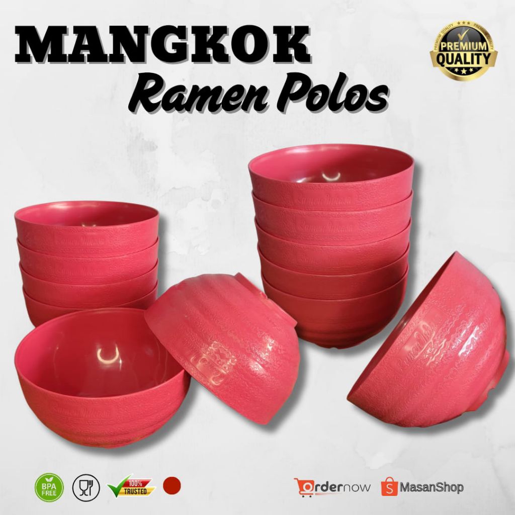 Jual MANGKOK RAMEN ISI 3 PCS BPA FREE FLEKSIBEL WARNA MERAH (POLOS ...