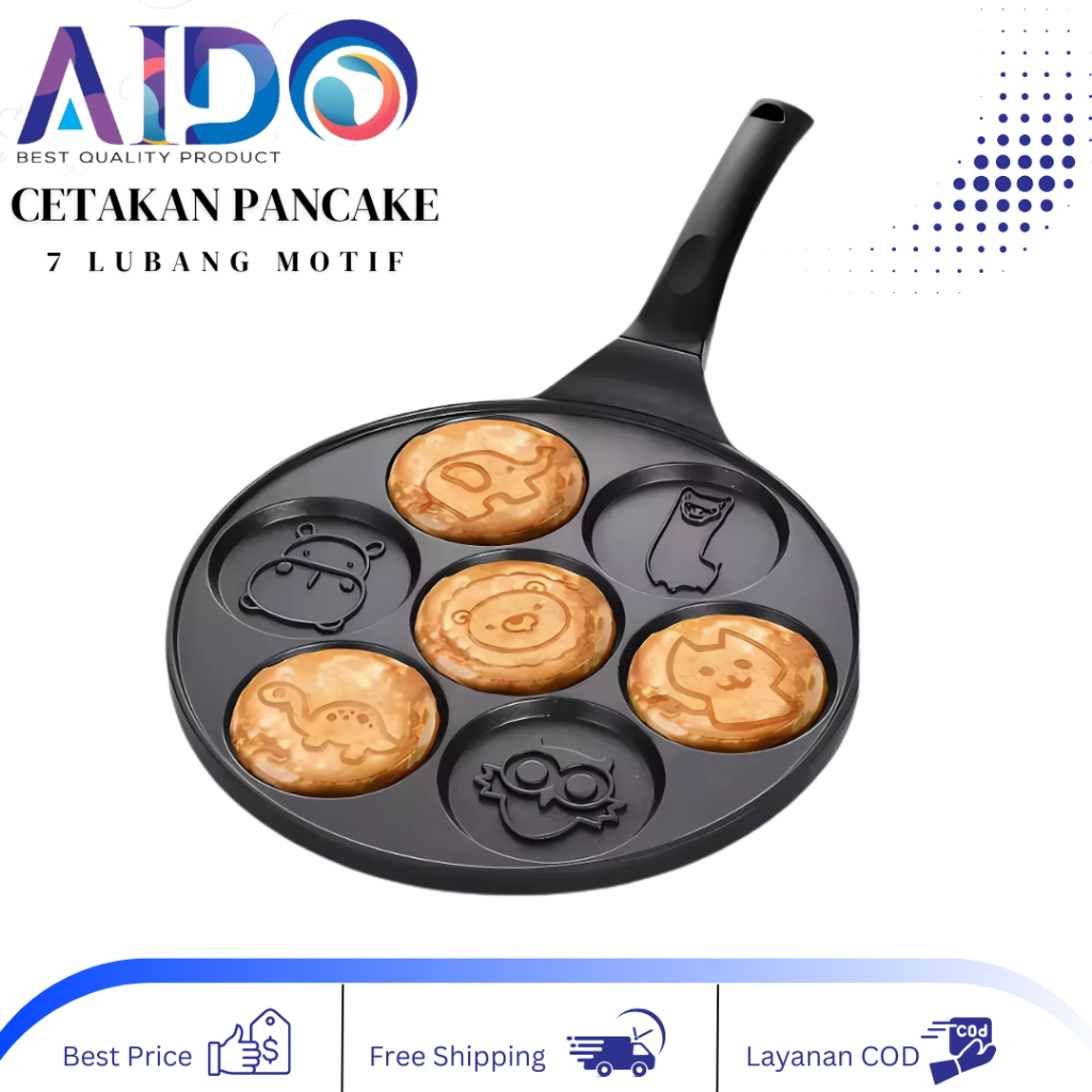Jual AIDO Cake pan series 7 Lubang karakter Frying Pan 26cm Anti ...
