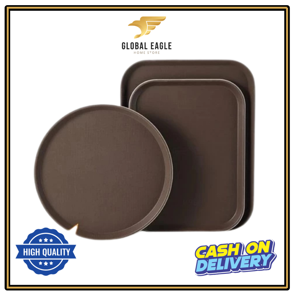 Jual Nampan Saji Hotel Anti Slip Tray Bulat Persegi Makanan Baki ...