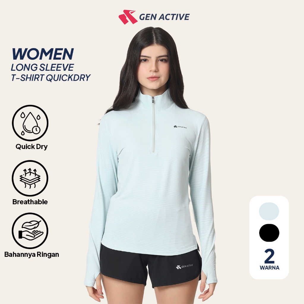 Jual Gen Active Baju Olahraga Wanita Quick Dry Baju Sport Olahraga ...
