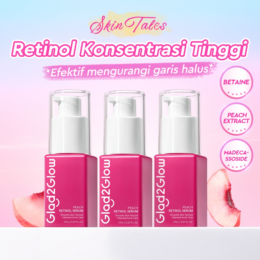 Jual [100%ORI] Glad2Glow Peach Retinol Serum | G2G Serum Retinol Facial ...