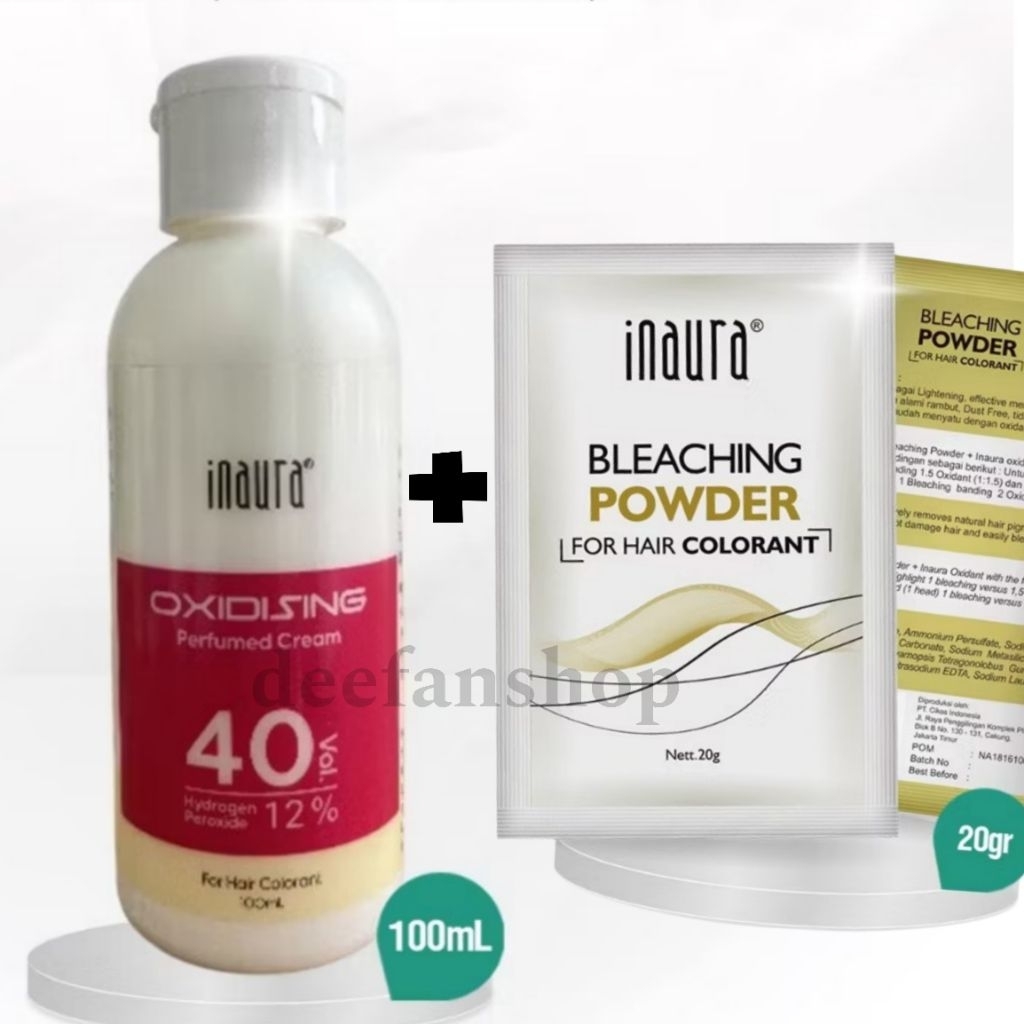 Jual (PAKET) INAURA Oksidan 1pc 100ml + Bleaching 1SACHET 20gr | Shopee ...