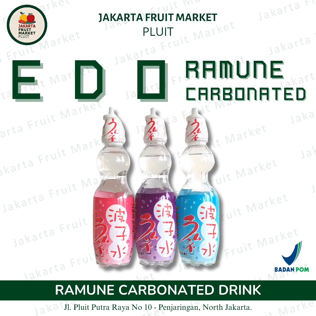 Jual Minuman EDO Ramune Carbonated Drink - Grape/Lemon/Peach Minuman ...
