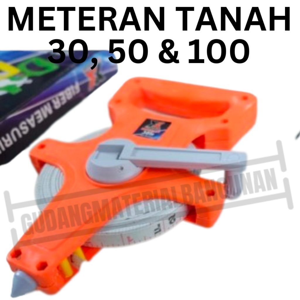 Jual meteran tancap / meteran tanah / meteran fiber / meteran roll 30 ...