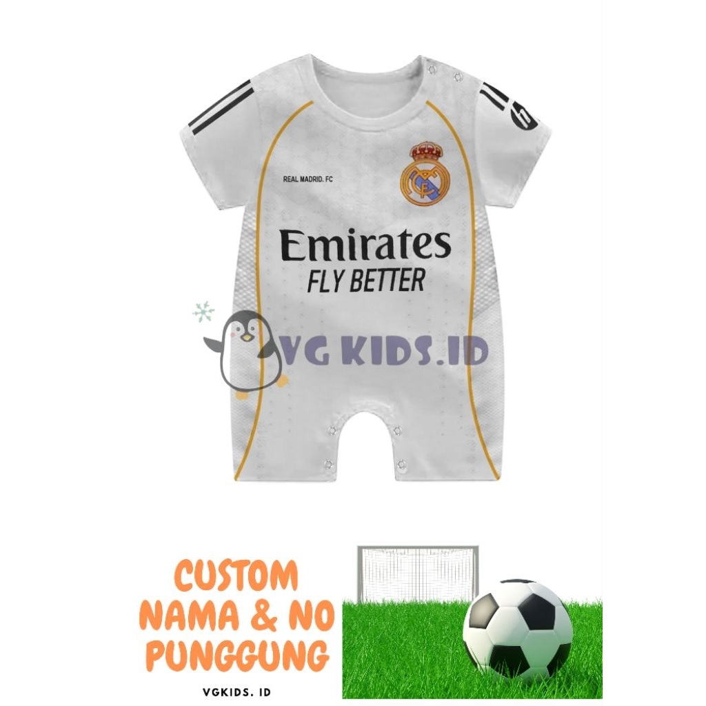 Jual Romper Bayi Bola Real Madrid / Jumper Bayi Real Madrid Bola ...