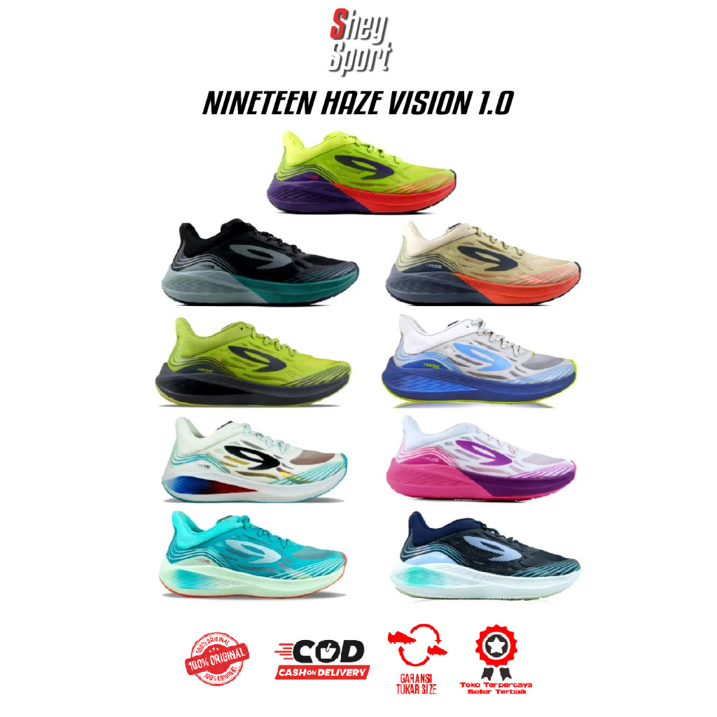 Jual SEPATU RUNNING NINETEEN HAZE VISION 1.0 - 100% ORIGINAL | Shopee ...