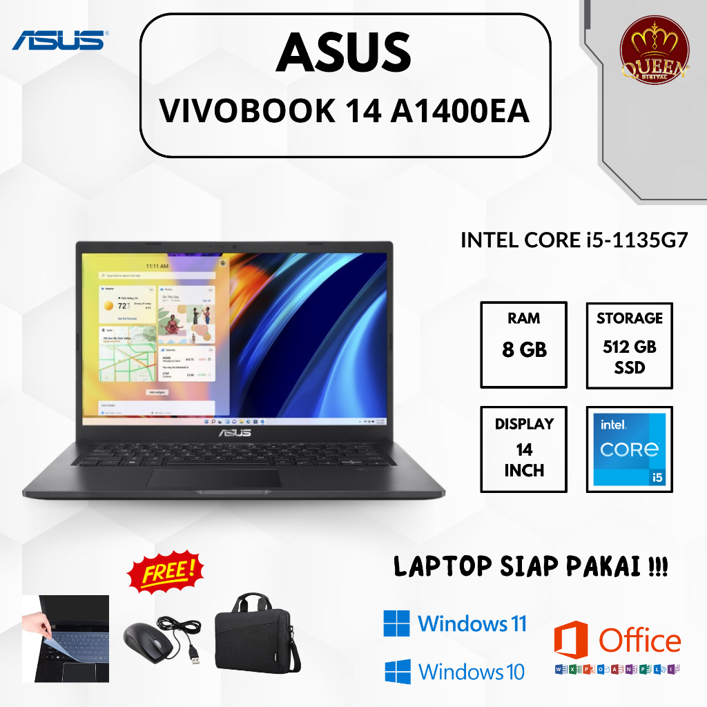 Jual ASUS VIVOBOOK 14 A1400EA | INTEL CORE i5-1135G7 | 8GB RAM | SSD ...