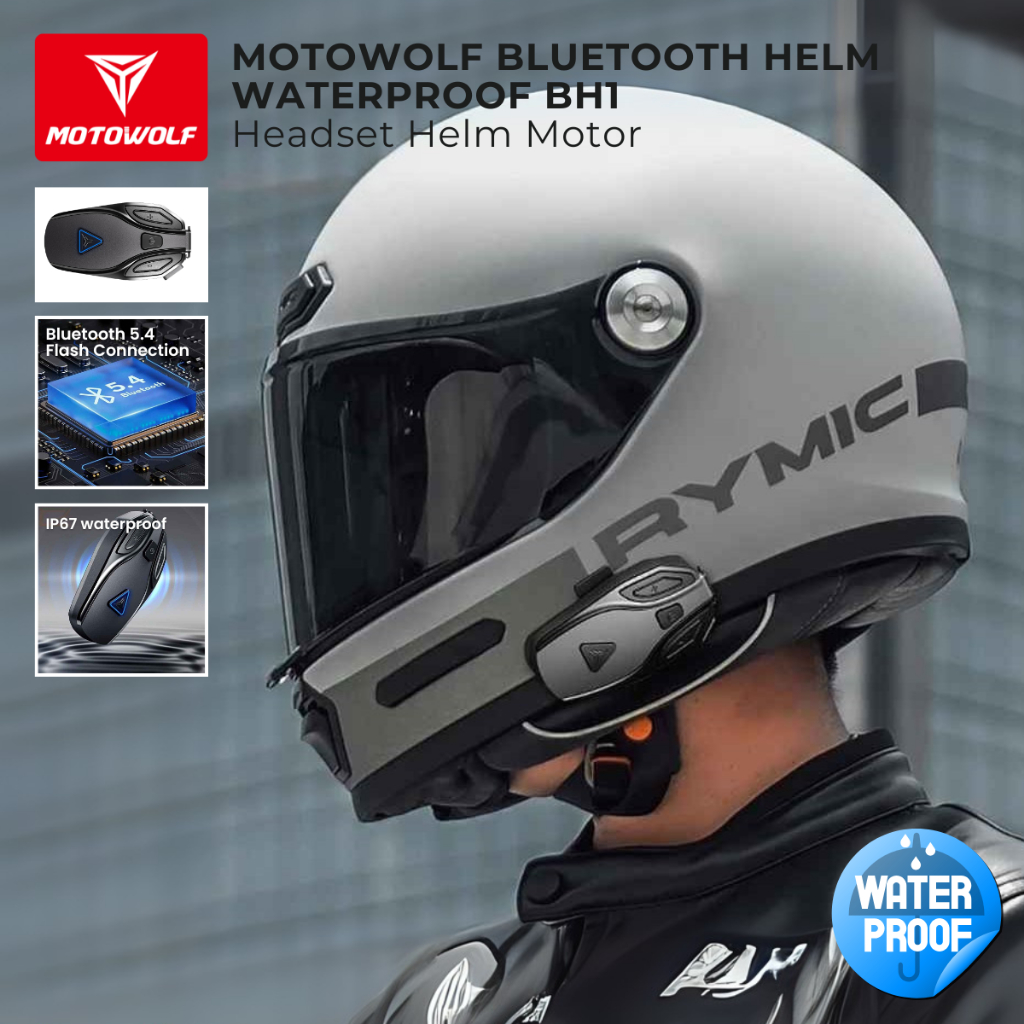 Jual Motowolf Bluetooth Helm Waterproof BH1 Headset Helm Motor Original ...