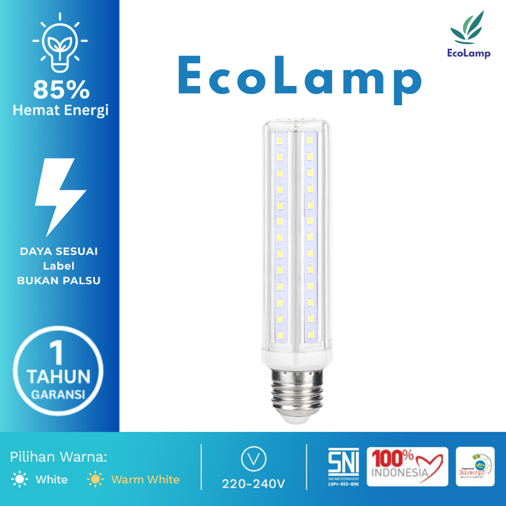 Jual ECOLAMP Lampu LED High Quality Cahaya Bentuk Corn 360° , Cahaya Merata - GARANSI 1 TAHUN ...