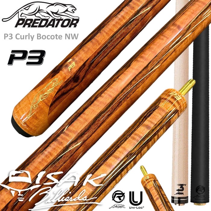 Jual Predator P3 Curly Bocote NW - Low Deflection - Billiard Cue Stick ...