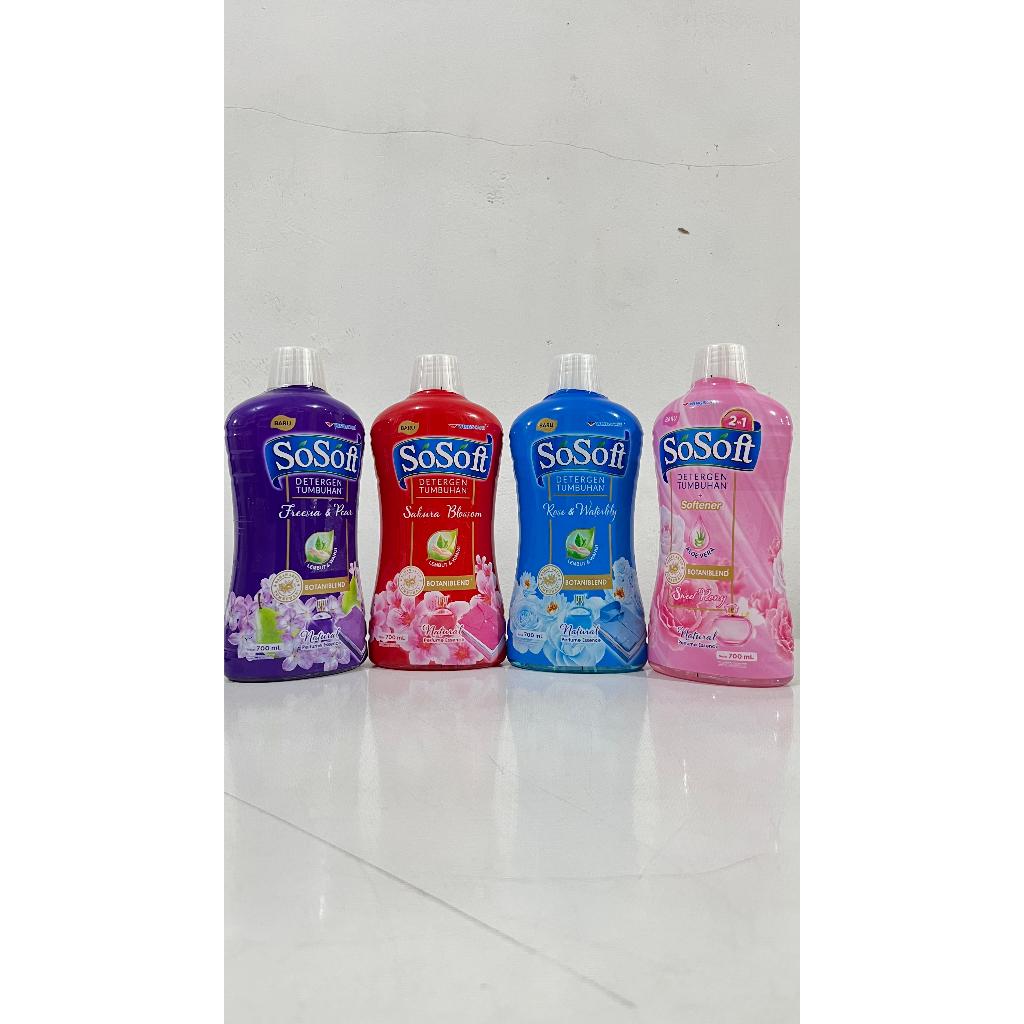Jual SOSOFT DETERGEN CAIR KEMASAN BOTOL 700 ML | Shopee Indonesia