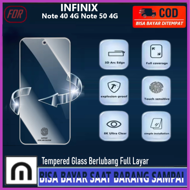 Jual Tempered Glass Bening Berlubang Infinix Note 40 4G Note 50 4G 50 ...