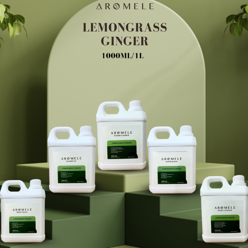 Jual [AROMELE] Lemongrass Ginger - All Varian 1L Packaged | Body Wash ...