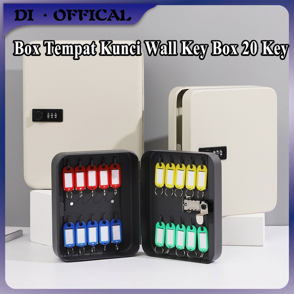 Jual Box Tempat Kunci Kunci Wall Key Box 20 Key Metal Safety Lock Key ...