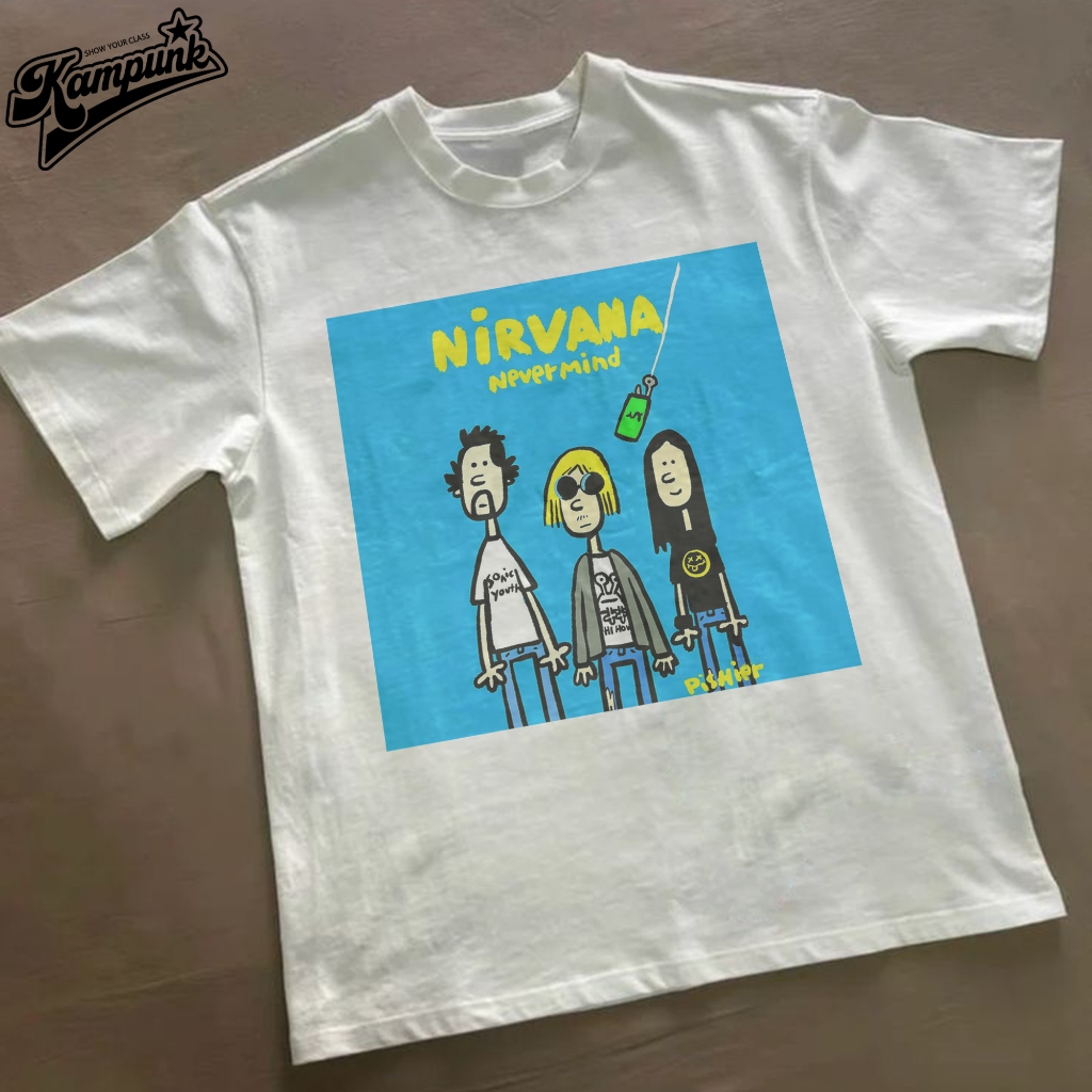 Jual Kaos Band Nirvana Nevermind Hitam - Putih dengan Desain Kartun ...