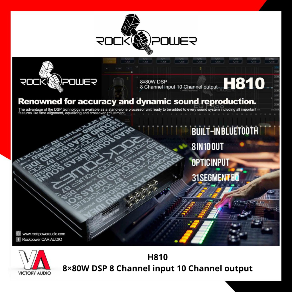 Jual Digital Sound Processor ROCKPOWER H810 10CH Processor With 8CH ...