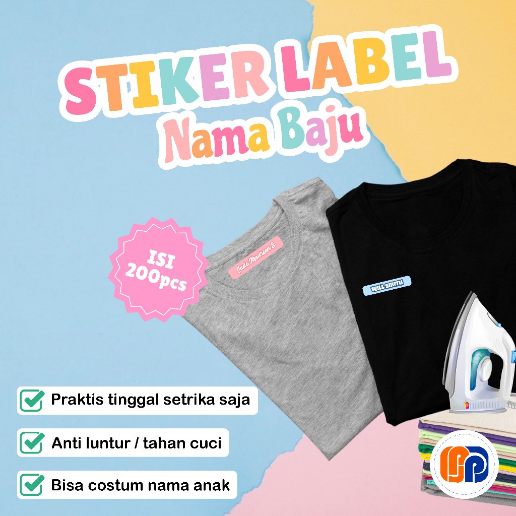 Jual Sticker Label Nama Baju | DTF Label Custom Waterproof | Tahan Lama ...