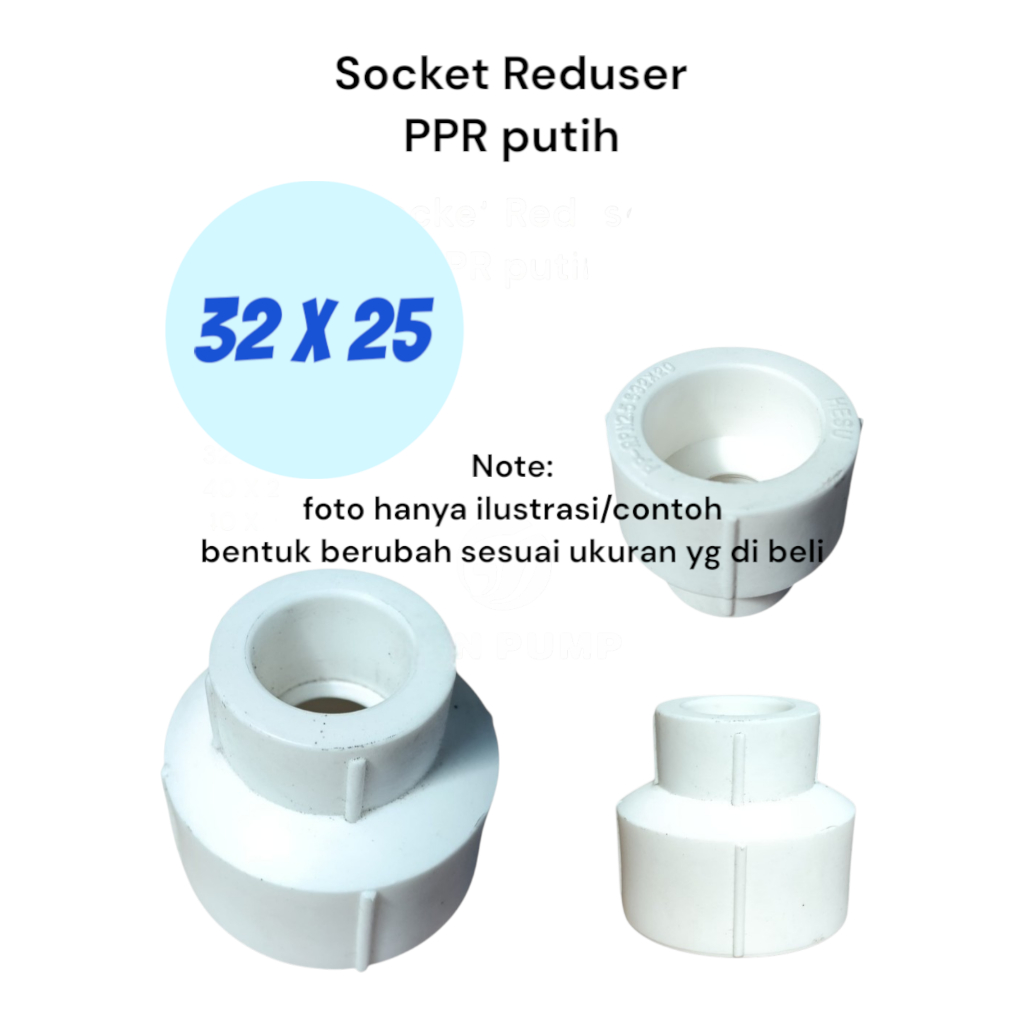 Jual Socket Reduser Vlok Sok PPR putih 32x25 Reduser PPR Pipa Fitting ...