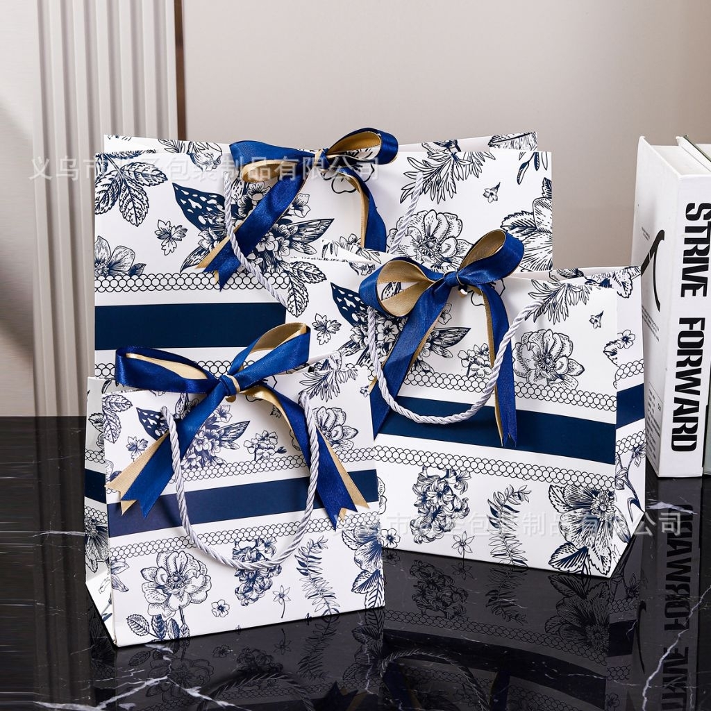 Jual PREMIUM Paperbag Motif bunga flower Souvenir gift bag + Pita Tebal ...