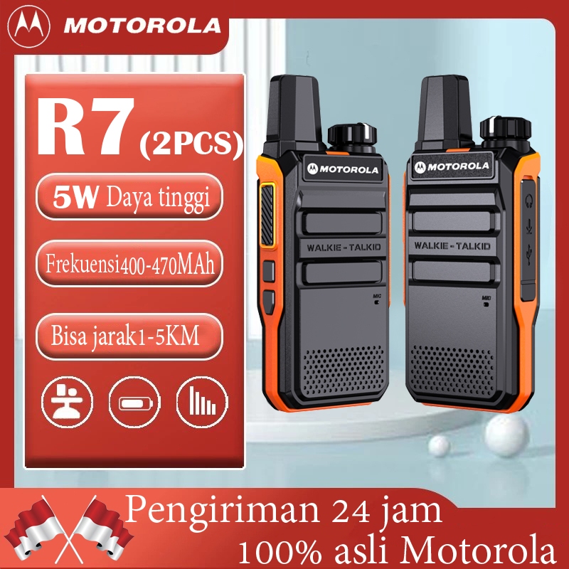 Jual MOTOROLA R7 Walkie Talkie mini 5W VOX Portabel Radio 9800MAH ...